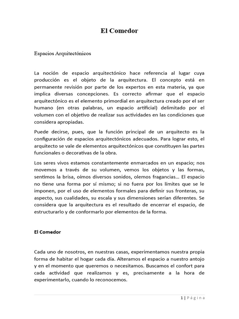 El Comedor | PDF | Comedor | Mueble