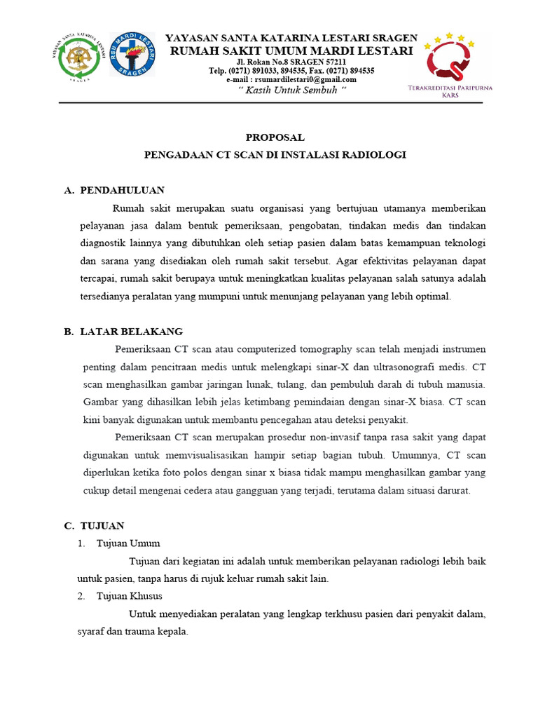 PROPOSAL CT Scan 2024 | PDF