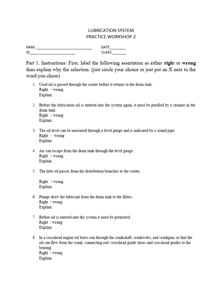 Lubrication System Workshop Guide | PDF | Bearing (Mechanical ...