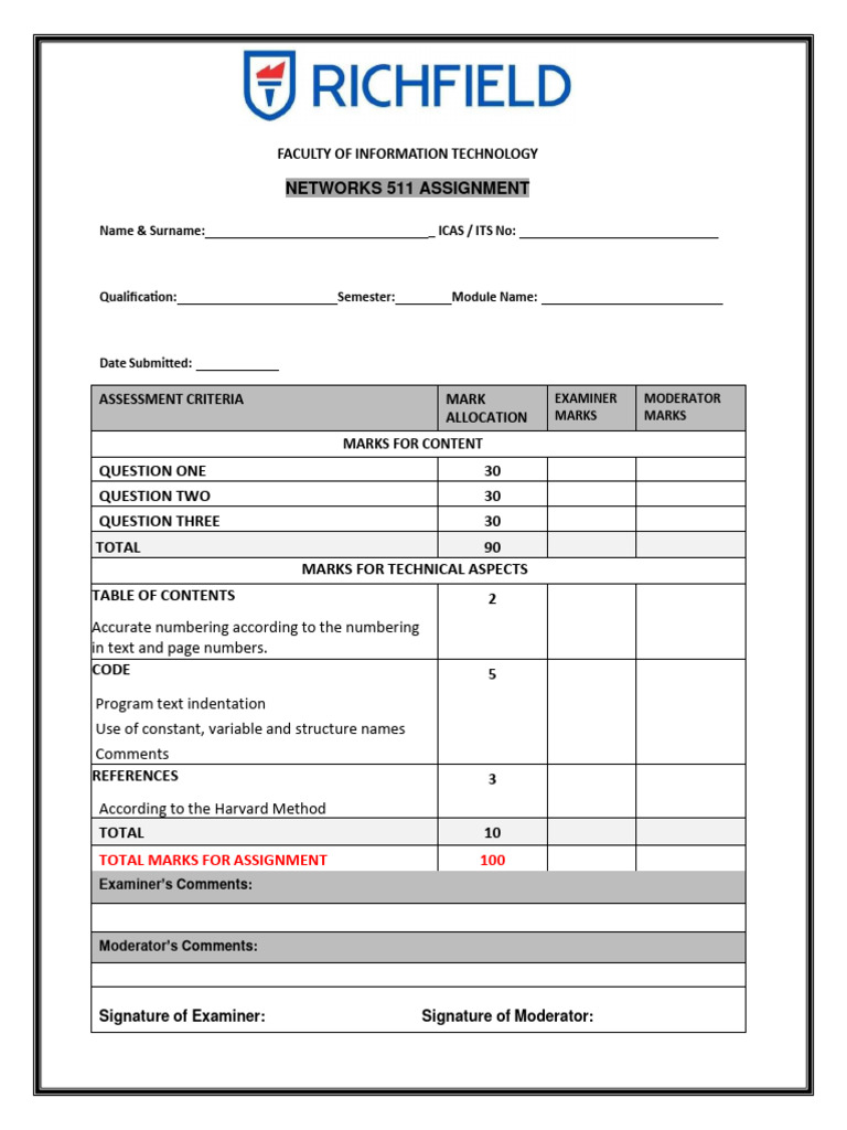 Networks 511 Assignment | PDF | Computer Network | Security