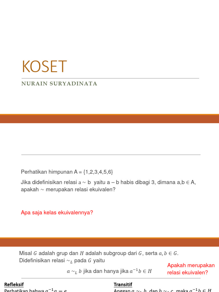 Materi Koset | PDF | Metode & Bahan Ajar | Sains & Matematika
