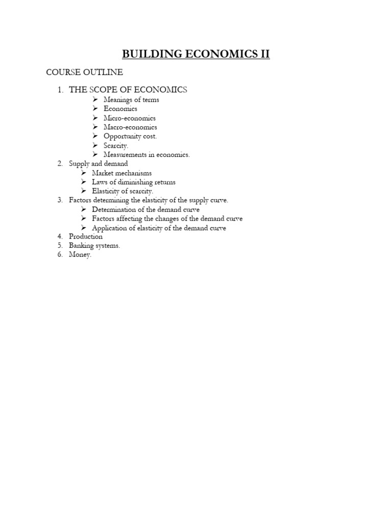 Building Economics Ii | PDF | Demand | Inflation