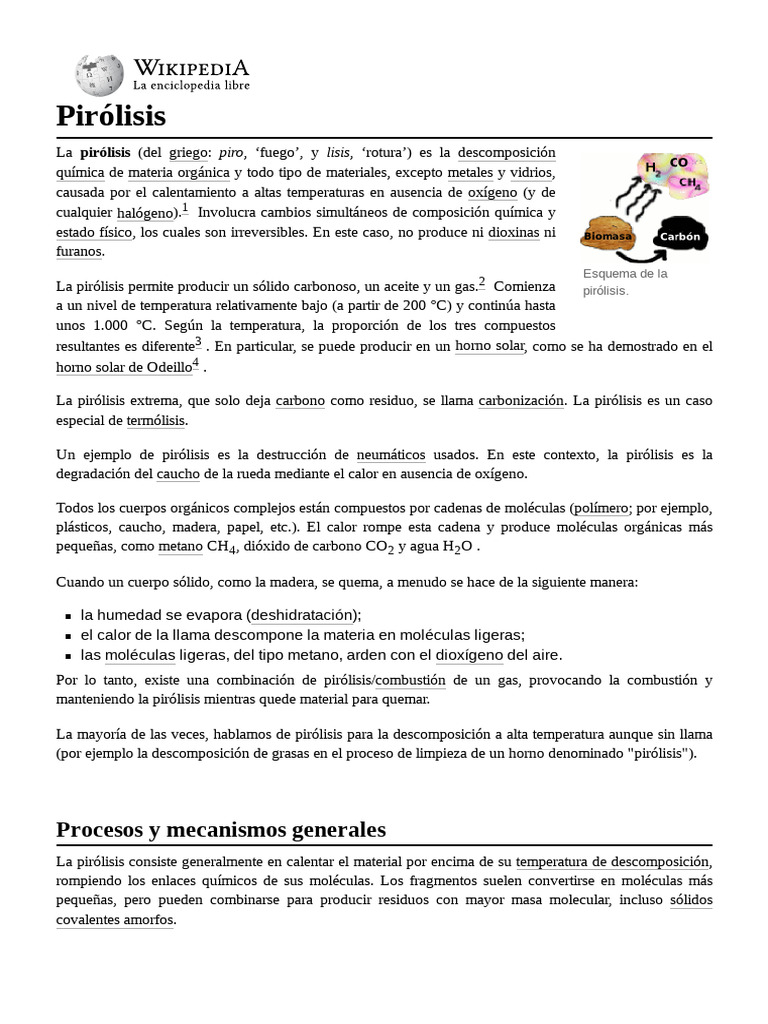 Pirólisis | PDF | Pirólisis | Ciencias fisicas