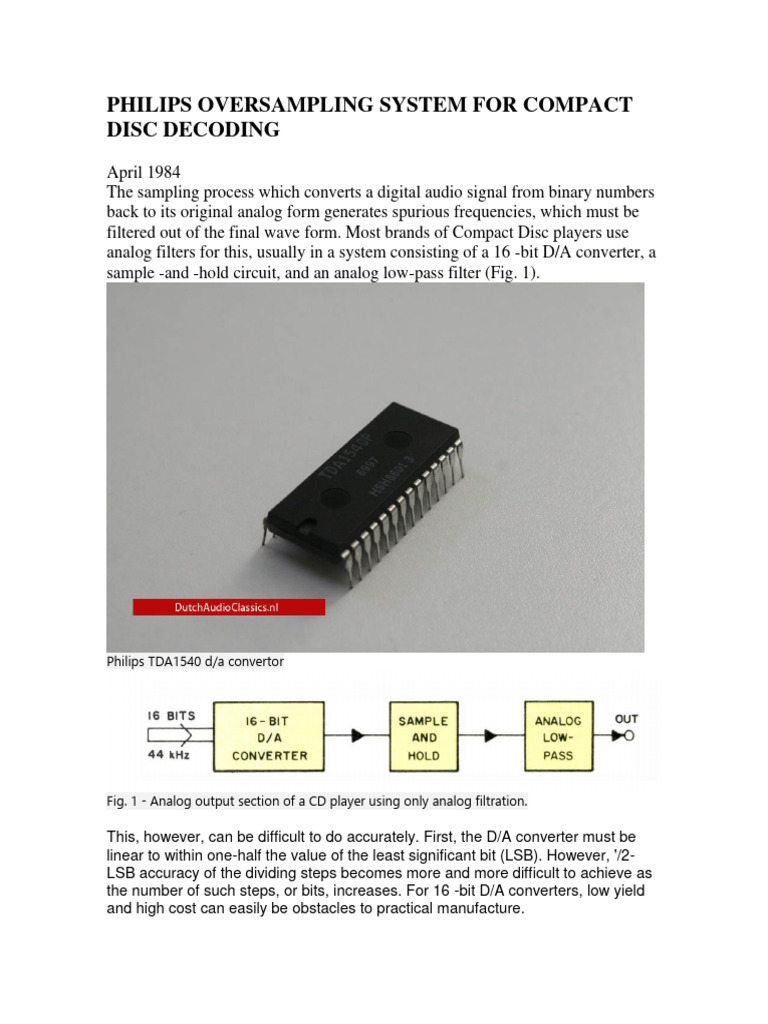01 Philips Os System For CD Dec | PDF | Sampling (Signal Processing ...