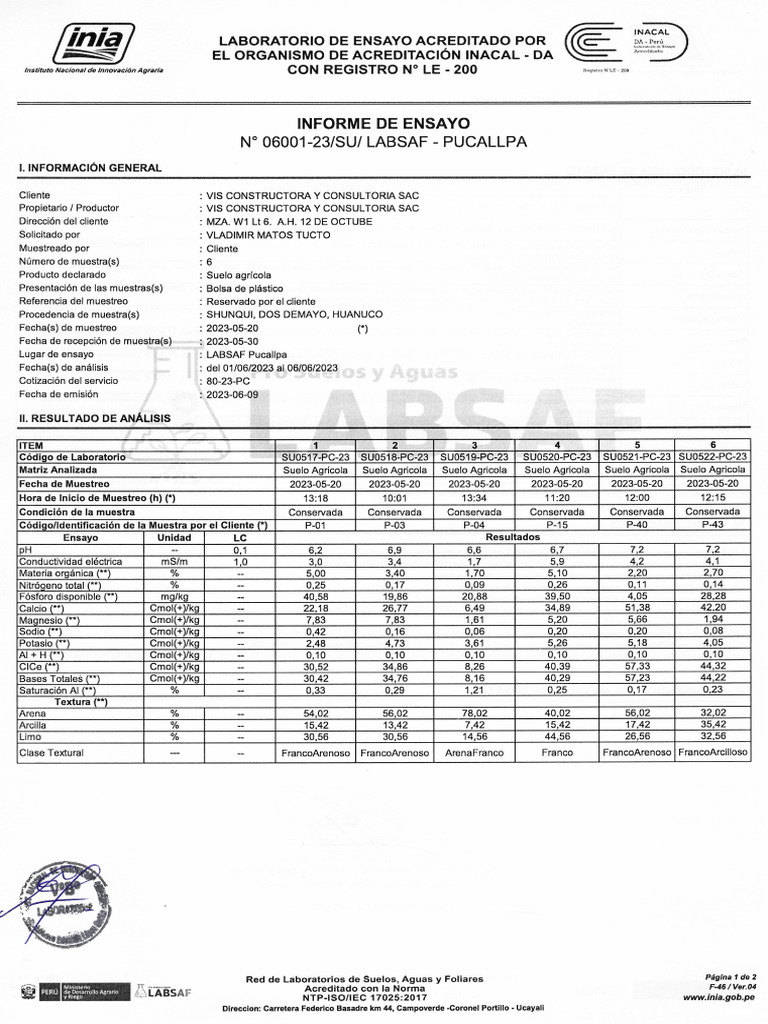 ANEXO 1 - Analisis Laboratorio - 2 | PDF