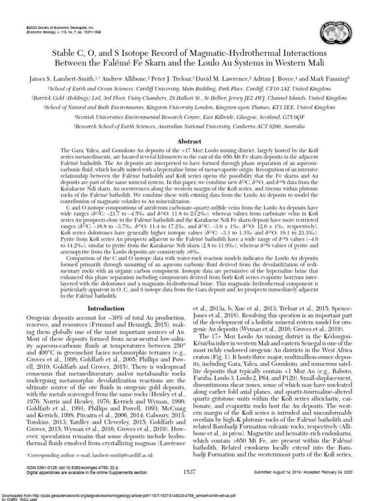 Lambert-Smith Et Al 2020 - EG | PDF | Geology | Petrology