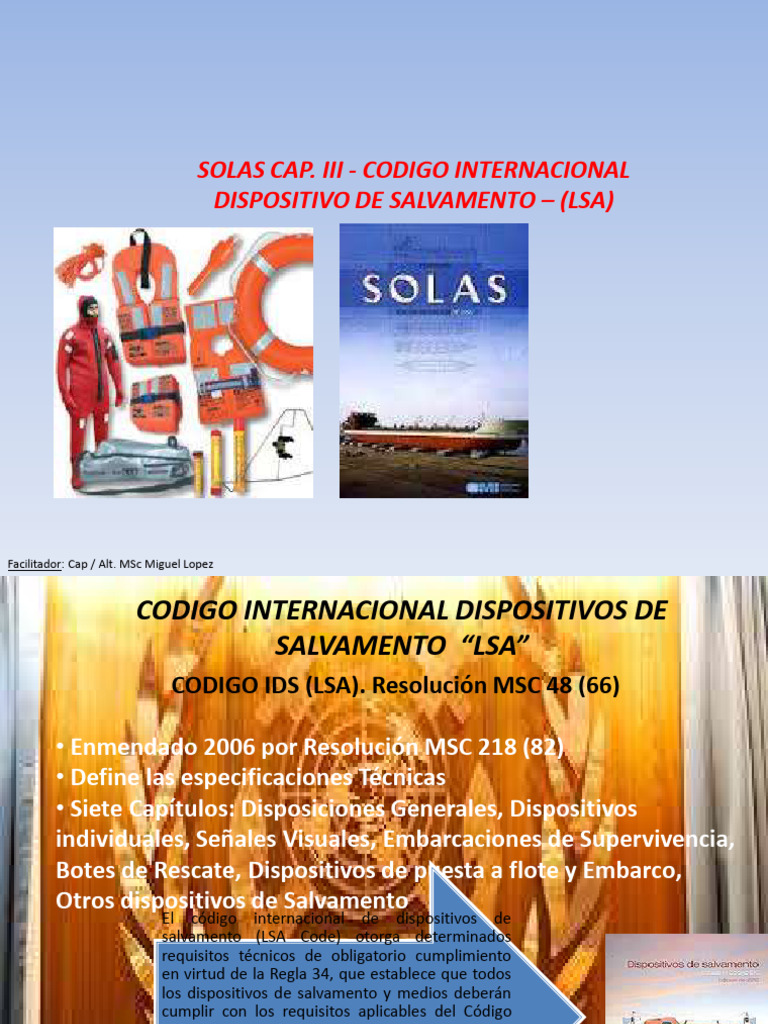 SOLAS Capitulo III - LSA - (1) | PDF