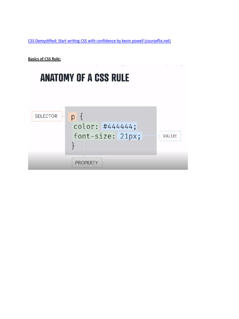 Basics of CSS Rule | PDF | Art | Computers