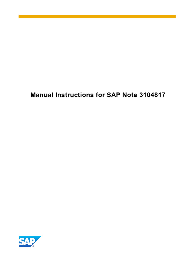 Manual Pos Implem Steps For SAP Note 3104817 | PDF | Software | Computing