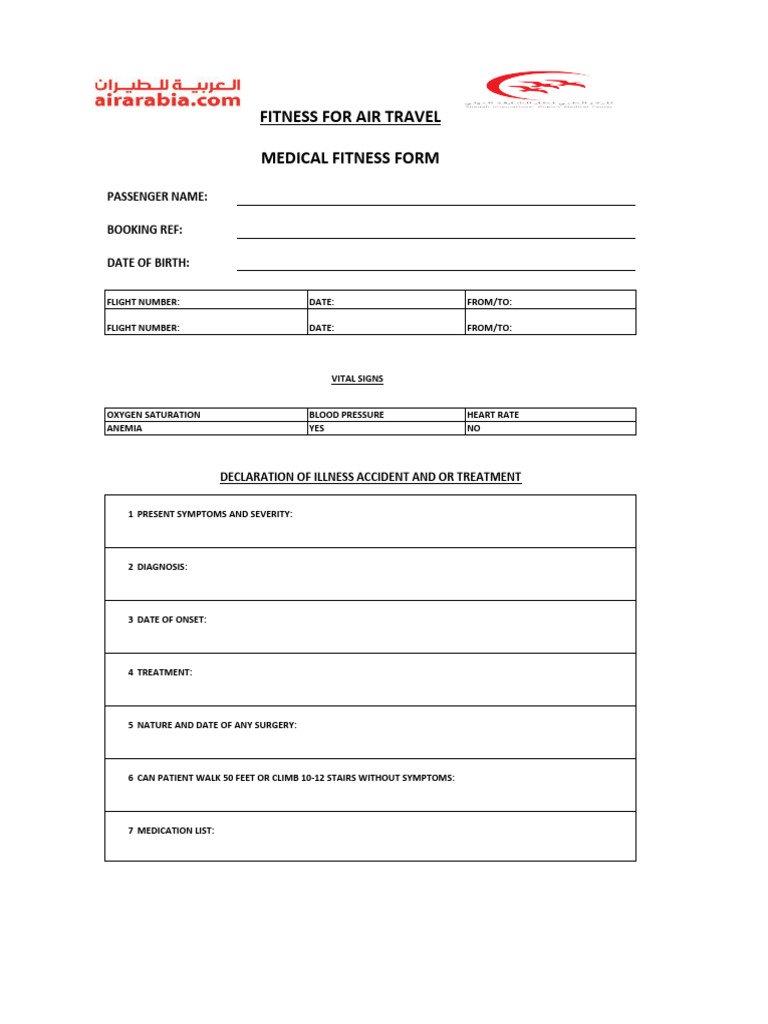 Medical Form | PDF | Diseases And Disorders | Clinical Medicine