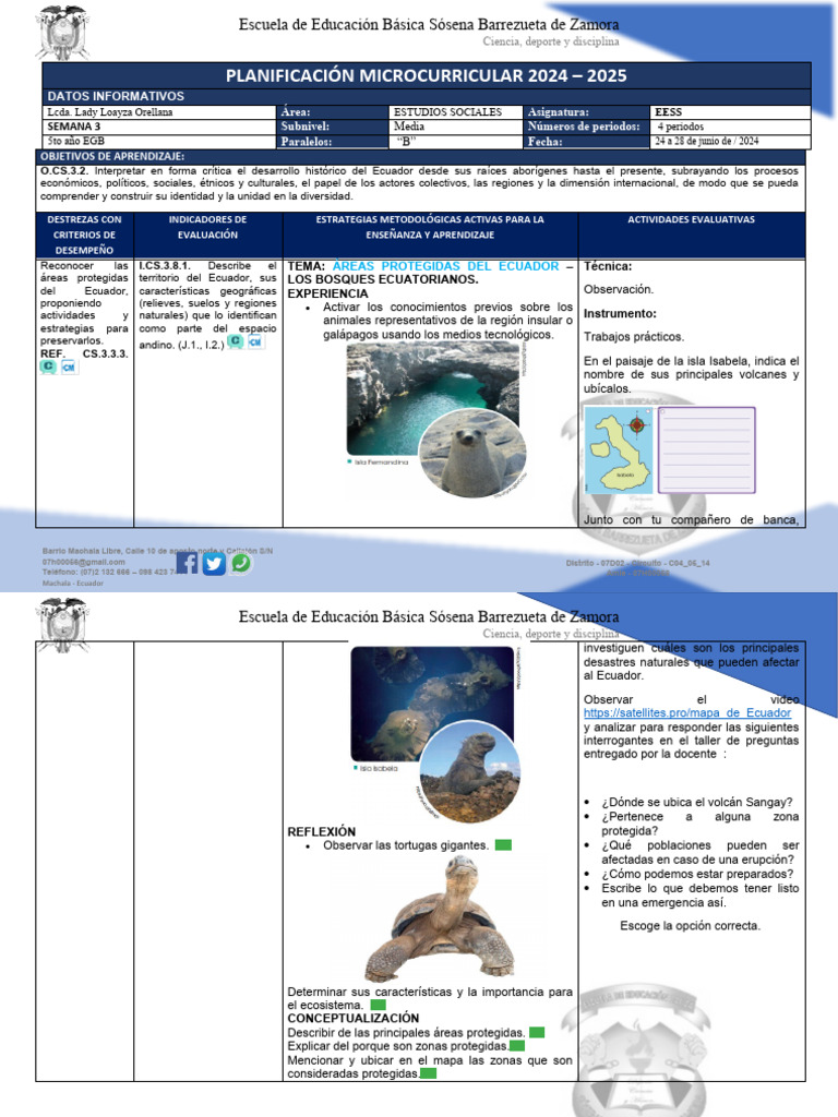 Semana 3 - Eess - 24 A 28 - Junio - 24 | PDF | Ecuador | Aprendizaje