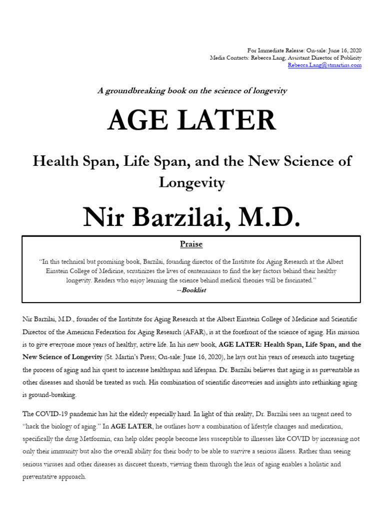 Age Later | PDF | Ageing | Longevity
