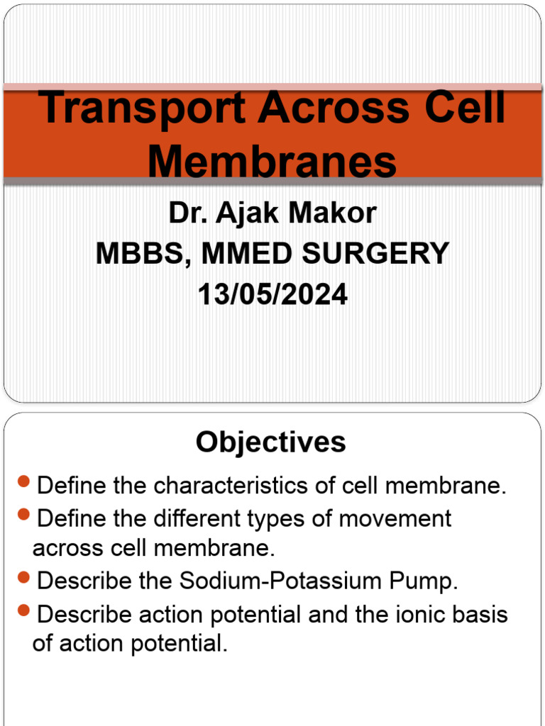Transport Across Cell Membranes | PDF | Action Potential | Membrane ...