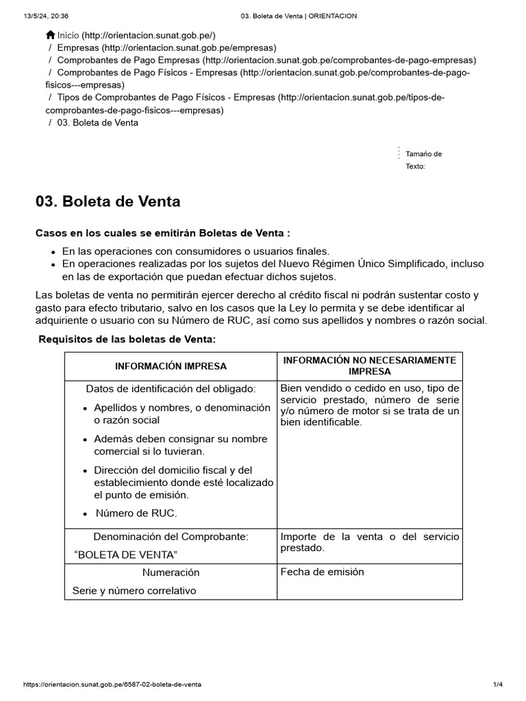 Boleta de Venta - ORIENTACION | PDF | Derecho