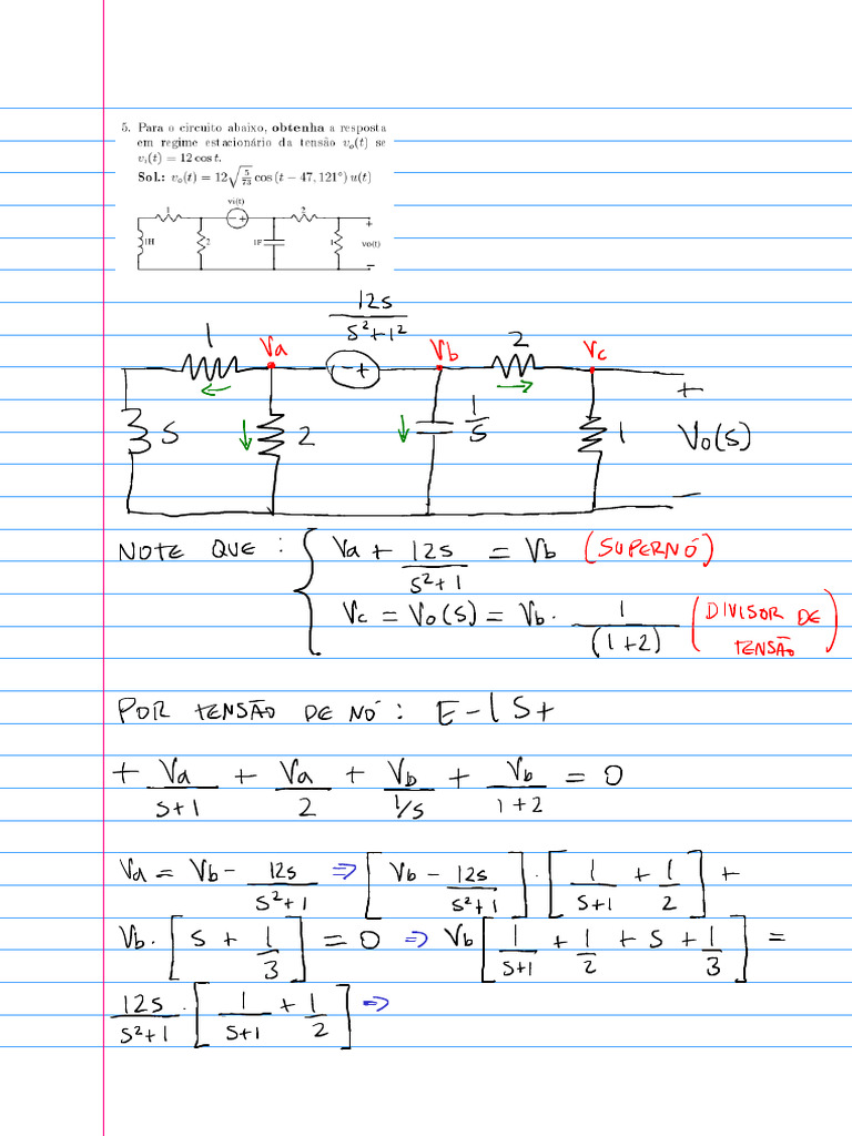 Circuitos 2 - Lista 1 - Questao 5 PDF | PDF