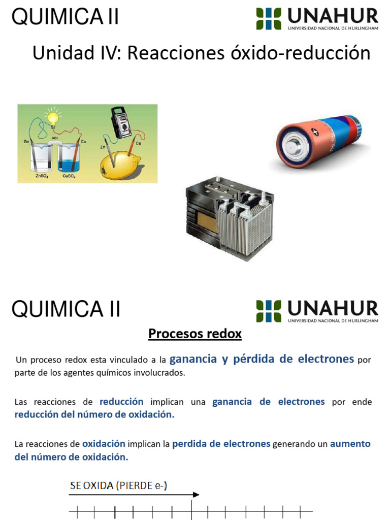 Unidad IV - Clase teórica - Reacciones redox (1) | PDF | Redox | Química