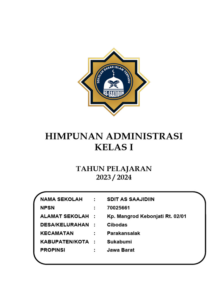 Buku Adm Kelas 1 | PDF