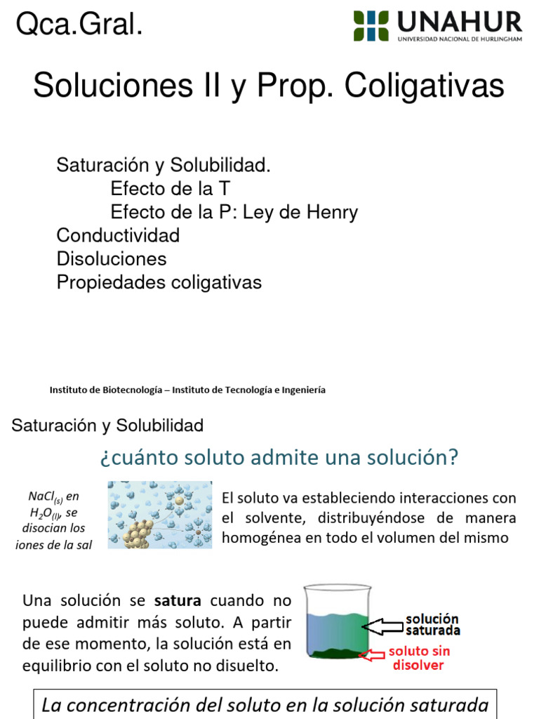 Unidad V Parte B - Soluciones II | PDF | Solubilidad | Ósmosis