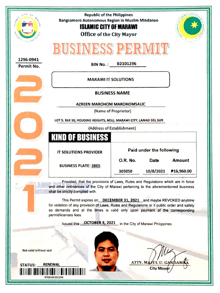 Business Permit 2021 | PDF
