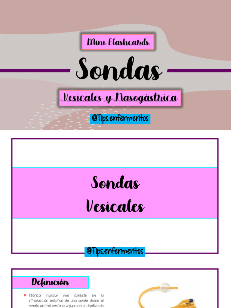 Flashcards Sondas Vesicales Y Sng Pdf Medicina Clinica