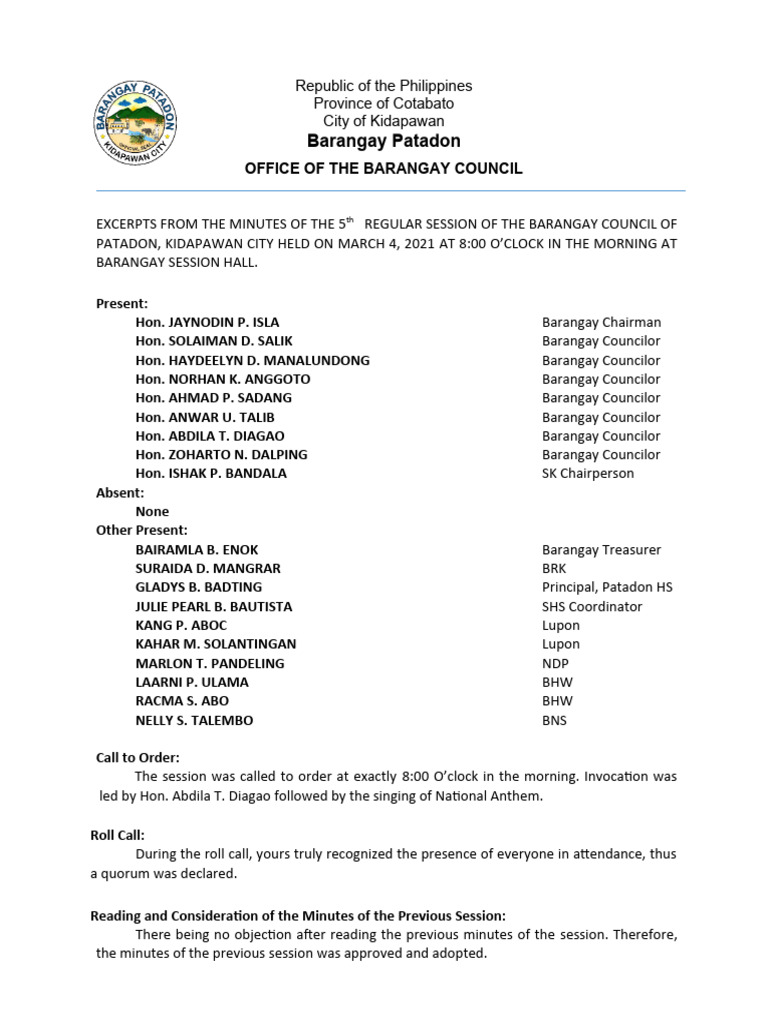 5th Reg. Session 2021 | PDF