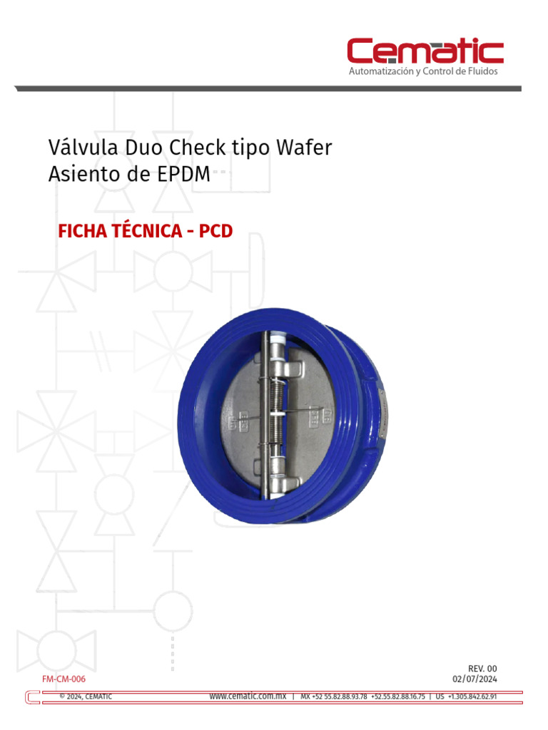 Valvula_Duo_Check_tipo_Wafer_Asiento_EPDM | PDF | Ingeniería mecánica