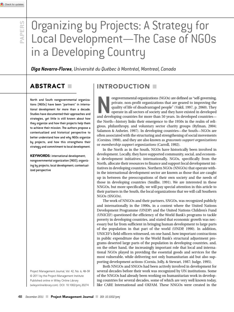 2011 Navarro Flores Organizing by Projects | PDF | Non Governmental ...