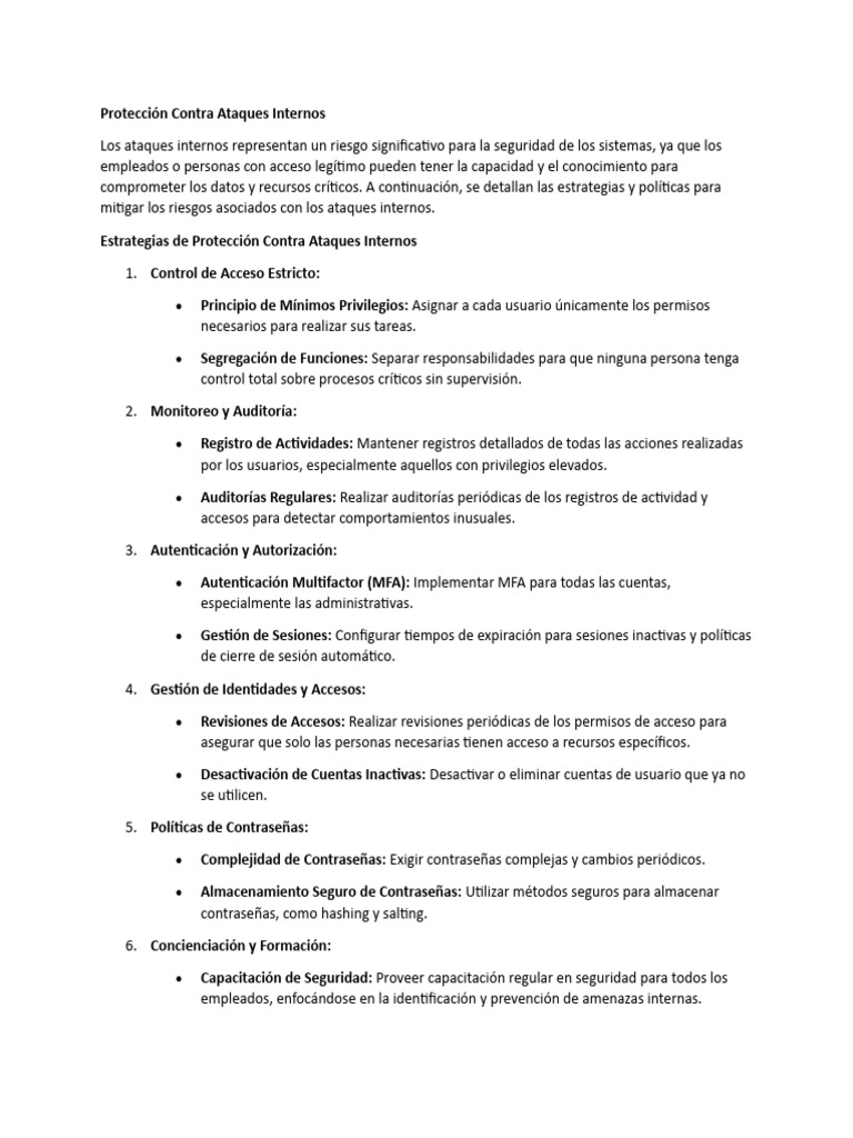 Protección Contra Ataques Internos | PDF | Contraseña | Autenticación