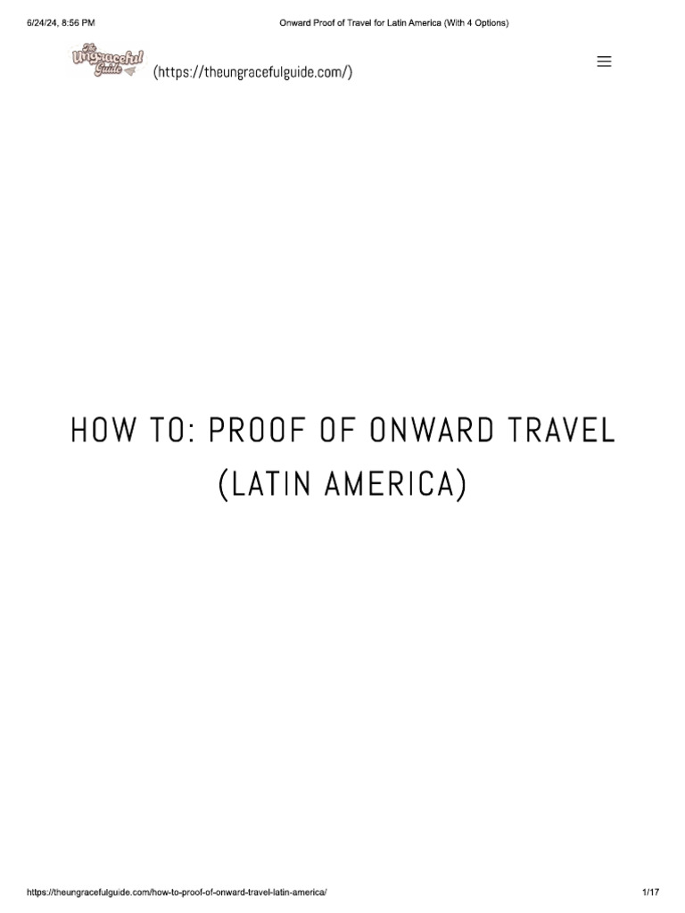HOW To Proof of Onward Travel | PDF