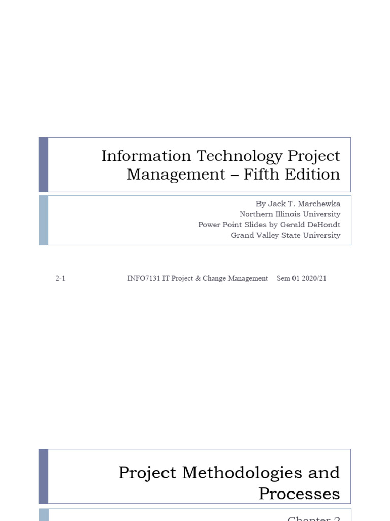 INFO7131_ch03_PMIT5_Ch02_ProjectMethodologyProcess_Sem01_202021 | PDF | Software Development ...