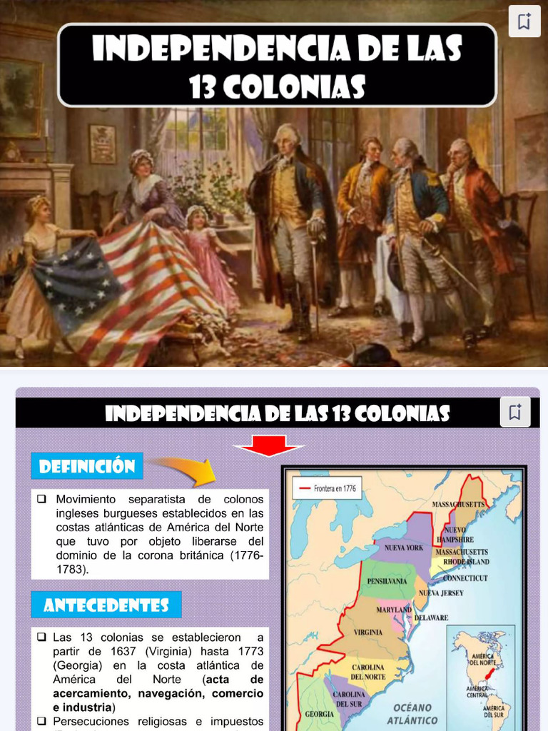 Independencia de Las 13 Colonias | PDF