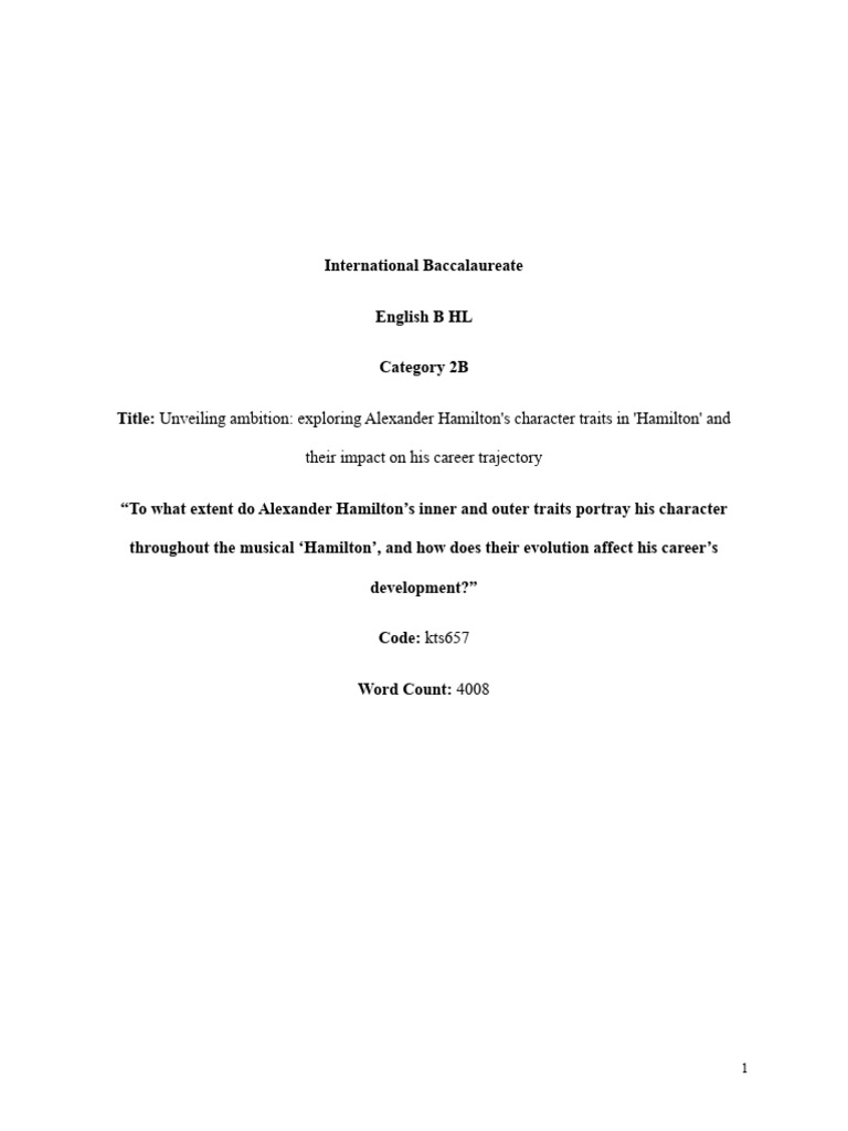 Analyzing Hamilton's Character Traits | PDF | Alexander Hamilton ...