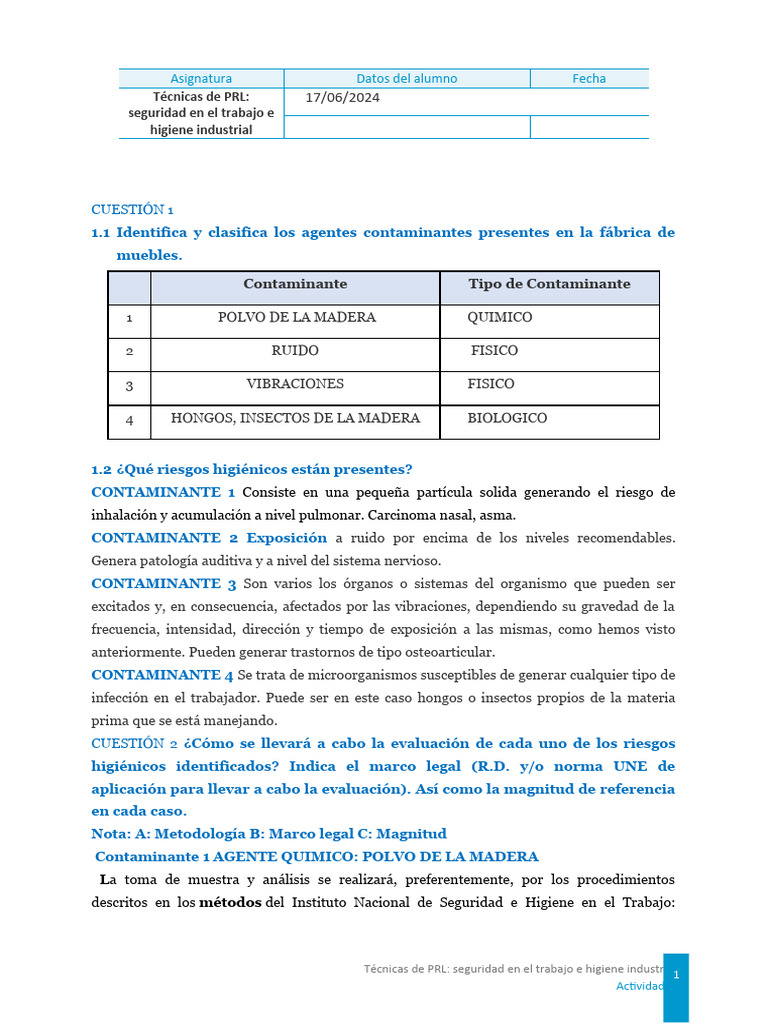 Muebles Caobin Trabajo Grupal DT | PDF | ruido | Higiene Ocupacional