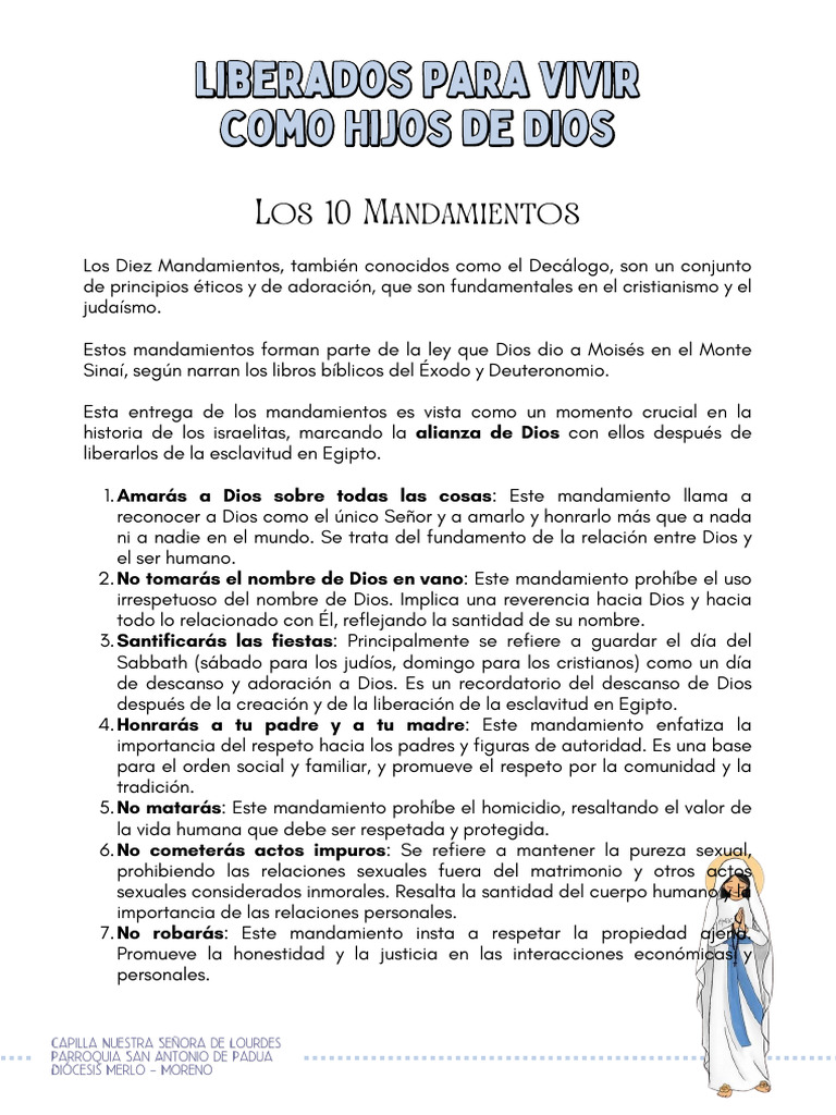 Encuentro 5 - Liberados para Vivir Como Hijos de Dios | PDF | Diez Mandamientos | Creencia ...