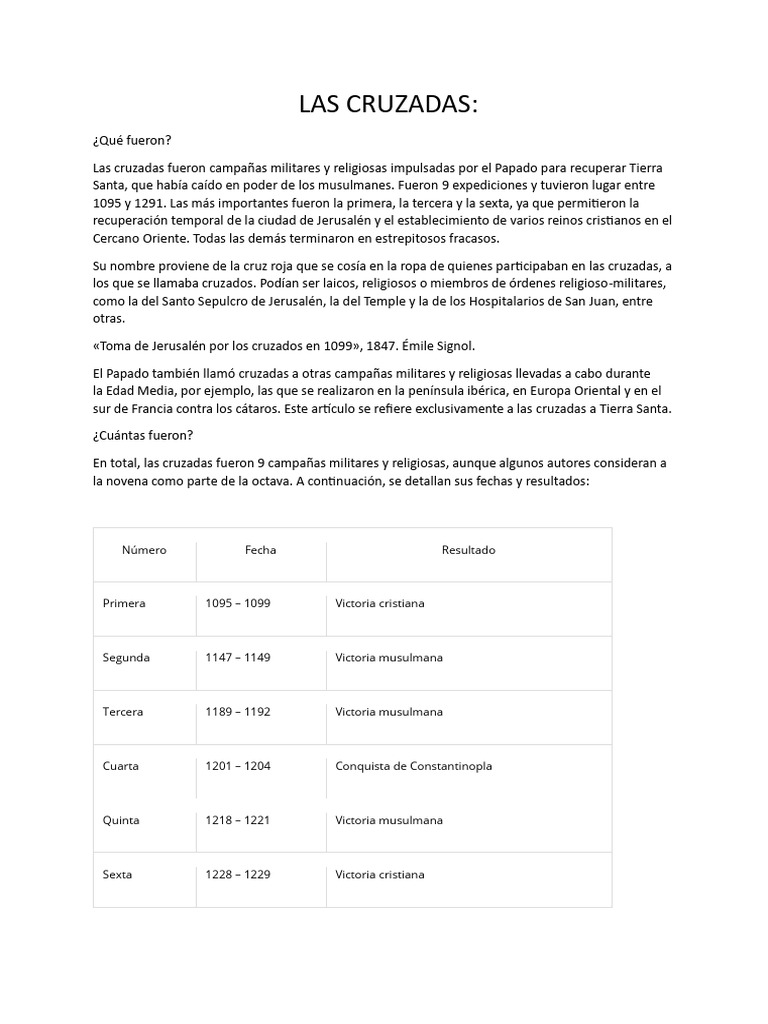 Las Cruzadas | PDF | Cruzadas | imperio Bizantino