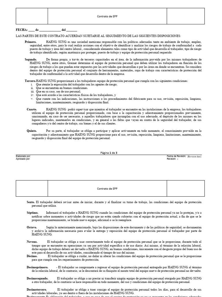 Contrato de EPP | PDF | Empleo | Business