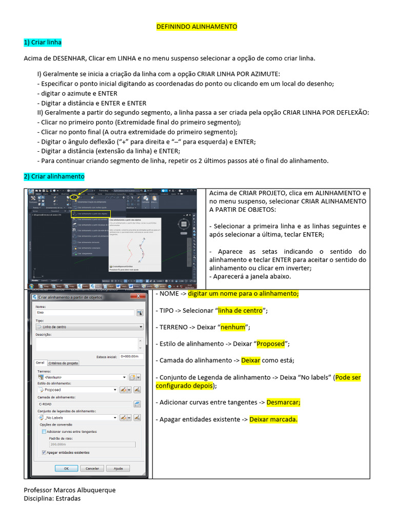 Tutorial Civil 3d - Criando Alinhamentos | PDF | Janela (informática)