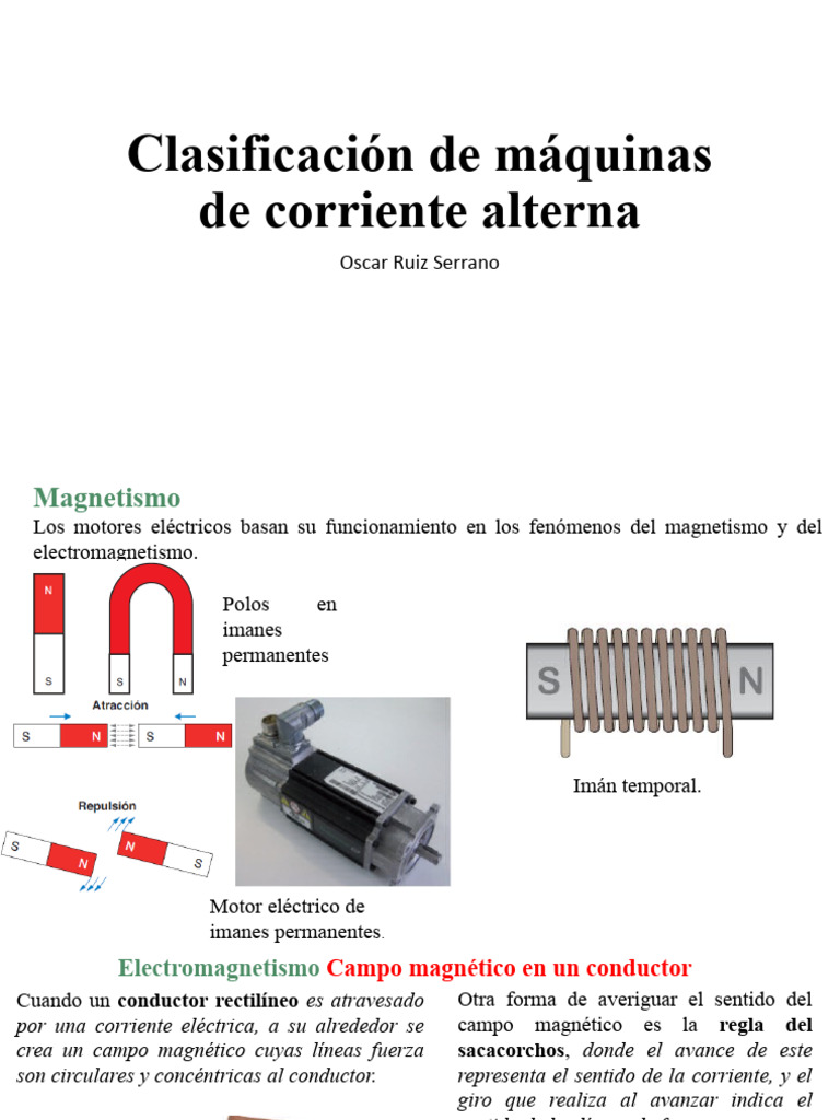 Clasificación de Máquinas | PDF | Motor eléctrico | Inductor
