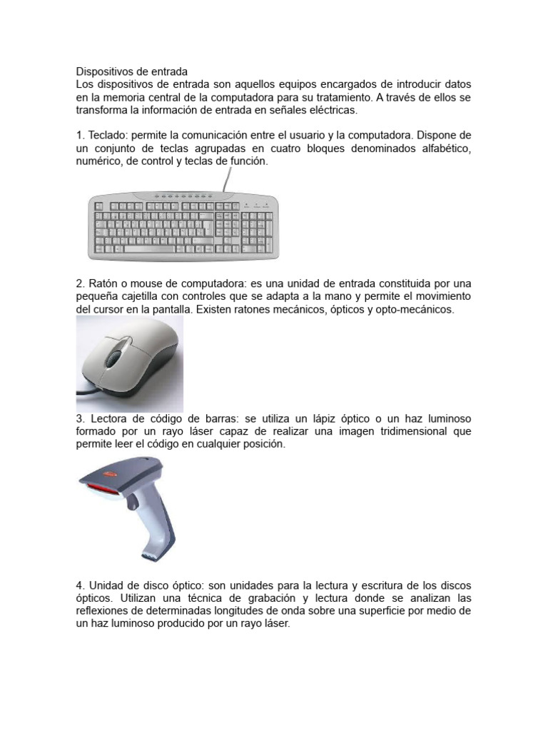 Dispositivos de Entrada y Salida | Descargar gratis PDF | Hardware de ...