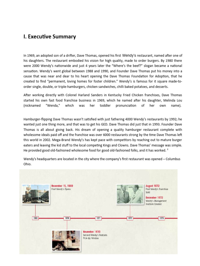 WENDY MANAGEMENT CASE FINAL v.2.1.14 | PDF | Revenue | Mc Donald's