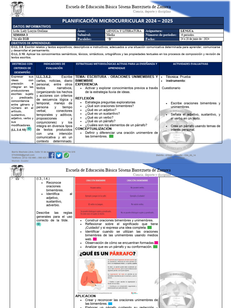 Semana 3 - Lenguaje - 24 A 28 - Junio - 24 | PDF | Oración (Lingüística ... Semana 3 - Lenguaje - 24 A 28 - Junio - 24 | PDF | Oración (Lingüística ...