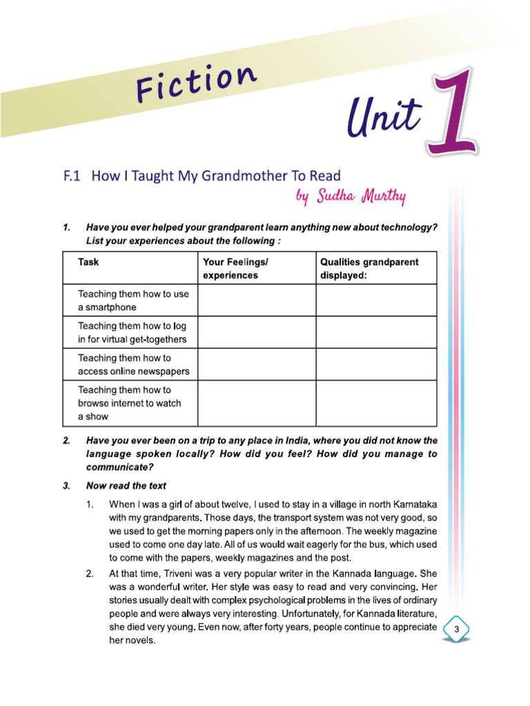NCERT Class 9 English Fiction Textbook Unit 1 How I Taught My ... NCERT Class 9 English Fiction Textbook Unit 1 How I Taught My ...