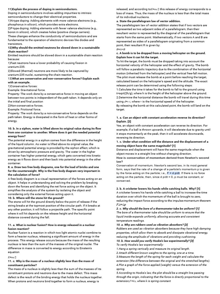 Physics Imp | PDF | Gases | Force