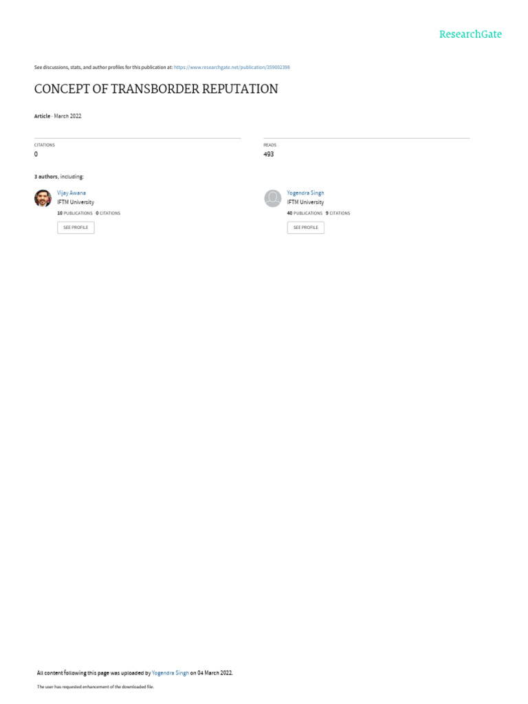 Concept of Transborder Reputation: March 2022 | PDF | Trademark ...