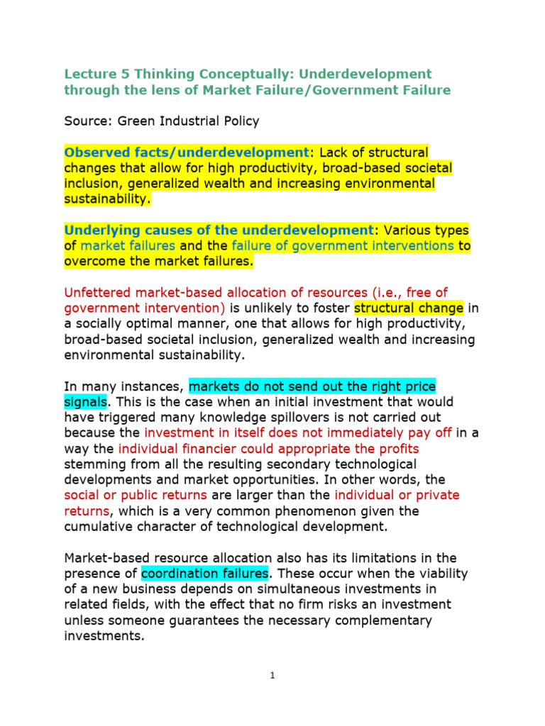 Lecture 5 Thinking Conceptually - Underdevelopment Through The Lens of ...