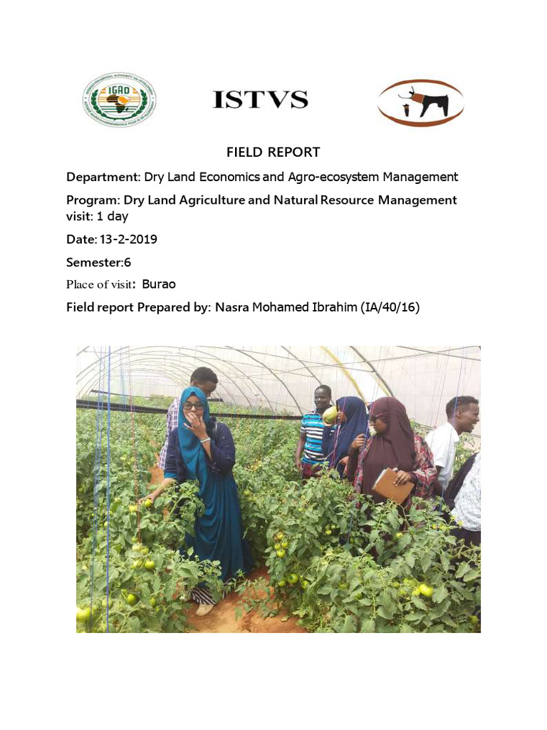 Field Visit Report Sample | PDF | Agriculture | Farms