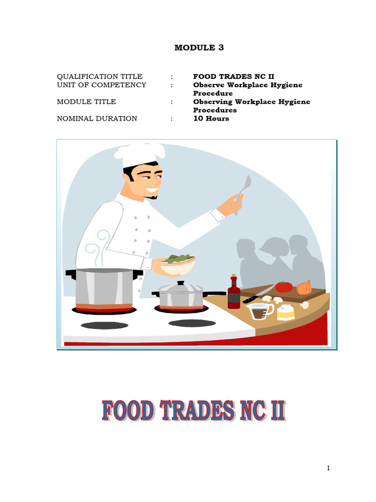 Y2 - Module 3 - Observe Workplace Hygiene Procedure | PDF | Hygiene ...