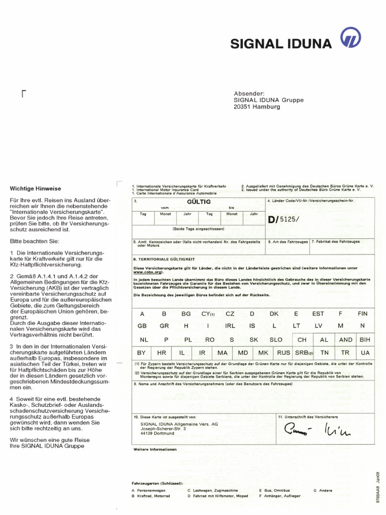 Insurance Green Card | PDF