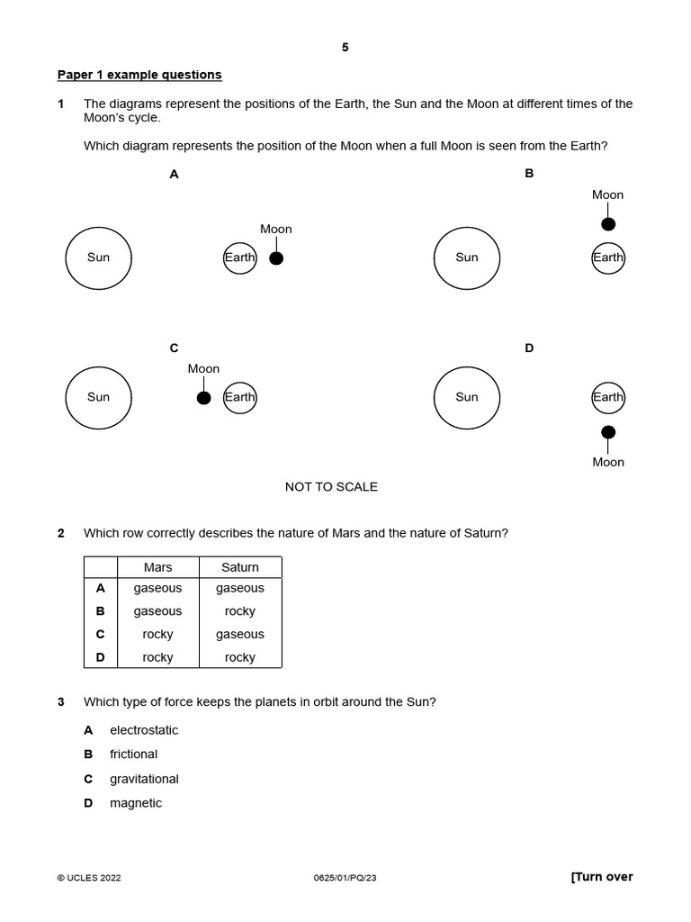 Extra Space Physics Questions 2 | PDF | Sun | Moon