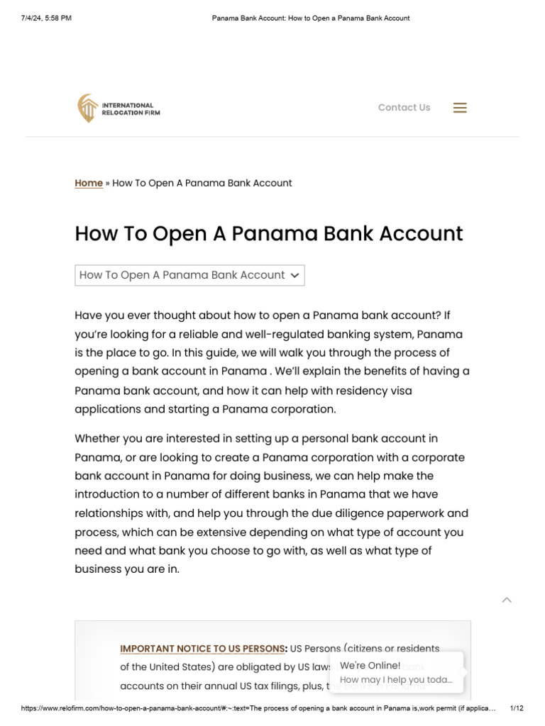 Opening a Bank Account in Panama Guide | PDF | Banks | Credit Card
